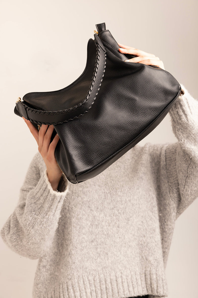 Grace Vegan Whipstitch Tote in Black – Mint Julep