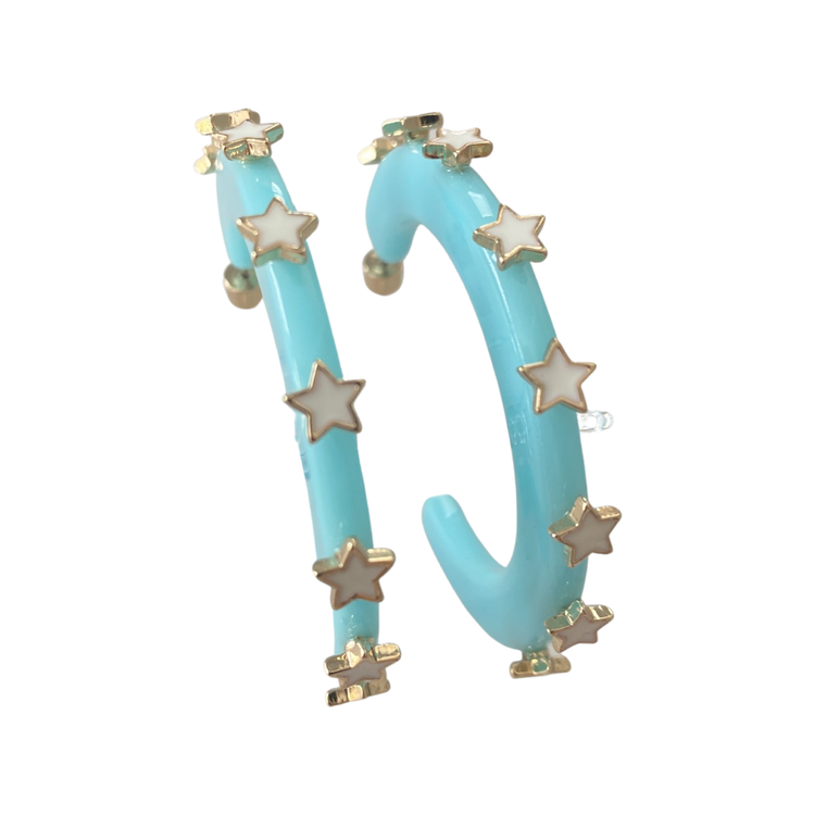Starlight Jewel Hoop in Minty Blue – Mint Julep
